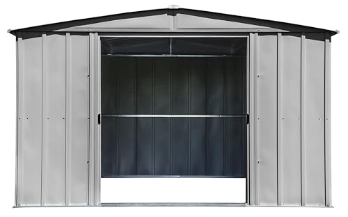 Arrow Classic Steel Storage Shed, 10x8, Flute Grey