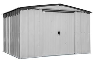 arrow classic steel storage shed, 10x8, flute grey