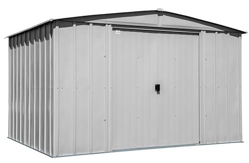 Arrow Classic Steel Storage Shed, 10x8, Flute Grey