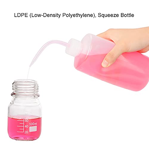 Labasics Chemical Wash Bottle, 1-Pack Plastic Safety Lab Squeeze Wash Bottle, LDPE with Narrow Mouth, 1000 ml (8 oz)/1 Bottle