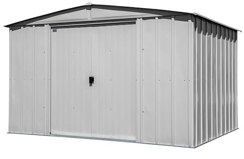 Arrow Classic Steel Storage Shed, 10x8, Flute Grey