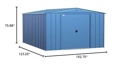 Arrow Classic Steel Storage Shed, 10x14, Blue Grey