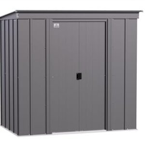 Arrow Classic Steel Storage Shed, 6x4, Charcoal