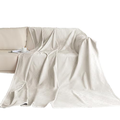 fuguitex Waterproof Dog Blanket Bed Cover Dog Crystal Velvet Moroccan Fuzzy Cozy Plush Pet Blanket Throw Blanket for Couch Sofa(40 * 60 inch, Cream+Beige)