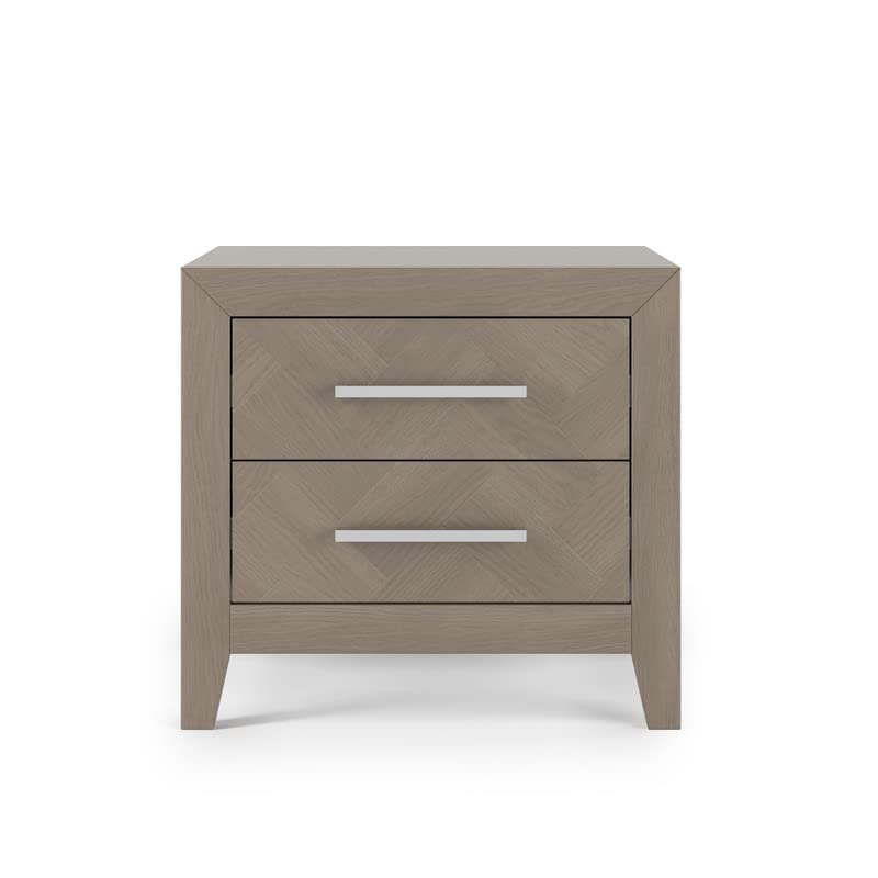 Child Craft Kieran 2 Drawer Nightstand for Nursery or Bedroom, Large Storage Drawers, Made of Sturdy Pinewood, Non-Toxic, Baby Safe Finish (Crescent Gray)