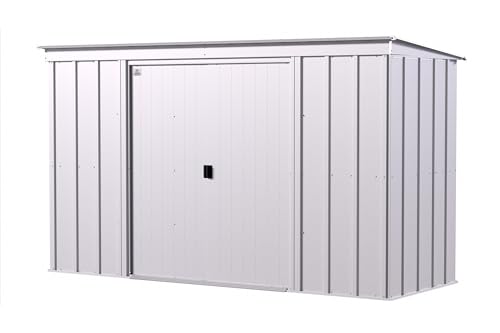 Arrow Classic Steel Storage Shed, 10x4, Flute Grey