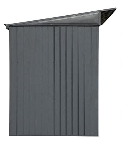 Sojag 8' x 5' Denali Outdoor Lockable Steel Storage Building with Windows, Anthracite