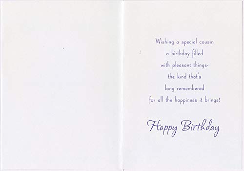 Designer Greetings Single Daisy Inside Blue Foil Lined Frame Cousin Birthday Card