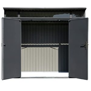 Sojag 8' x 5' Denali Outdoor Lockable Steel Storage Building with Windows, Anthracite