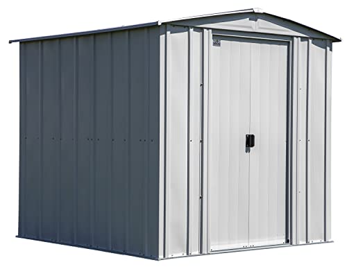 Arrow Classic Steel Storage Shed, 6x7, Flute Grey