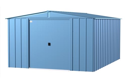 Arrow Classic Steel Storage Shed, 10x14, Blue Grey