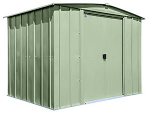 arrow classic steel storage shed, 8x6, sage green