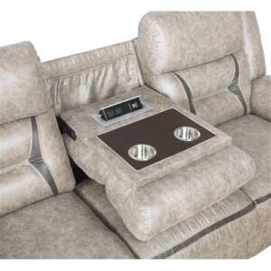 Coaster Greer Upholstered Motion Reclining Sofa, Taupe