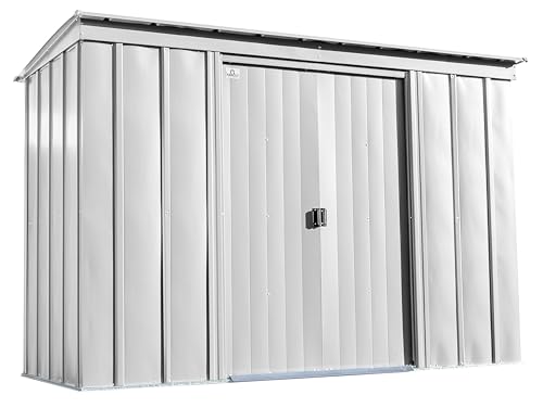 Arrow Classic Steel Storage Shed, 10x4, Flute Grey