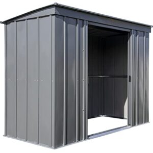 Arrow Classic Steel Storage Shed, 8x4, Charcoal