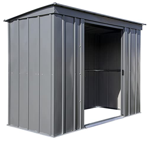 Arrow Classic Steel Storage Shed, 8x4, Charcoal