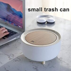 maltose Mini Trash Can for Desk Cute Tiny Trash Can with Lid Press-Type Desktop Trash Can for Office and Makeup Tabletop