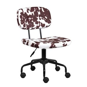 gia ayrshire cow pattern without arms chair, white and brown