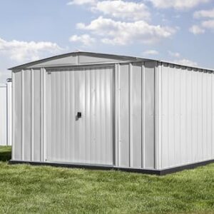 Arrow Classic Steel Storage Shed, 10x8, Flute Grey