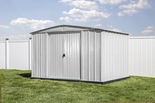 Arrow Classic Steel Storage Shed, 10x8, Flute Grey