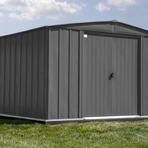 Arrow Classic Steel Storage Shed, 10x14, Charcoal