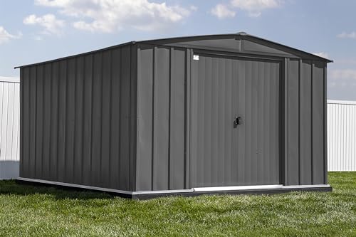 Arrow Classic Steel Storage Shed, 10x14, Charcoal