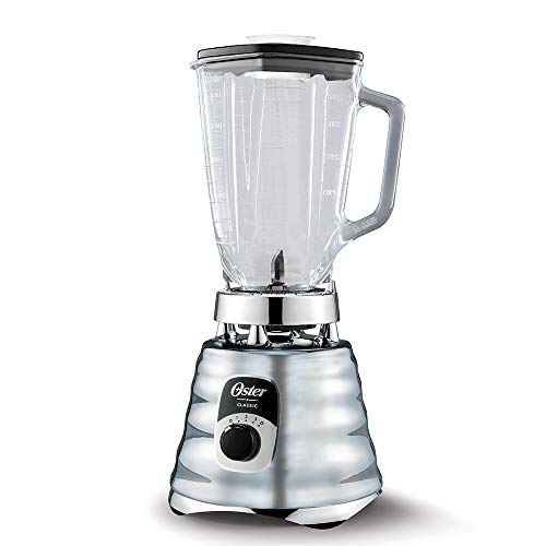 Oster Original 3 Speed Chrome Blender, 6 Times more Durable Motor, 10 Times Stronger, 5 Cup Glass Jar