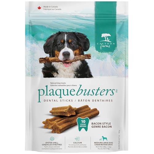 Caledon Farms Plaque Busters with Bacon Dog Treats: Grain Free, Gluten Free, No Additives, Colors or Preservatives, Brown 8 Count (Pack of 1)