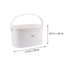 Cabilock 1pc Bath Basket Shampoo Tote Basket Wet Cloth Container Shower Storage Bin Portable Shampooer Bath Tote Fruit Containers Shower Basket Underwear Laundry Basket Pp Child White