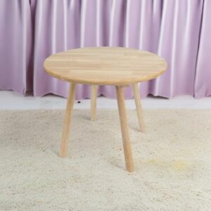 Wooden Toddler Table, Naturally Finished Solid Hardwood,Kids Stool Chair, Handmade, for Playroom, Nursery, Preschool, bedroom, Kindergarten Eating, Reading, Playing, Boys Girls Age 2+ (1, Round Table)