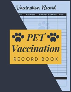 pet vaccination record book: pet medical health & vaccine track journal notebook | puppy vaccination shot organizer card | veterinary immunization schedule