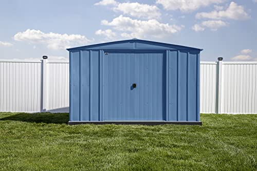 Arrow Classic Steel Storage Shed, 10x14, Blue Grey