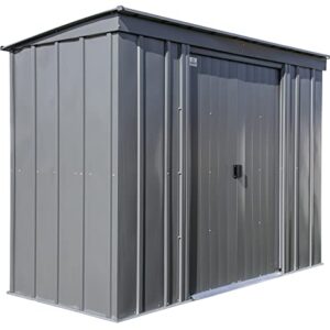 Arrow Classic Steel Storage Shed, 8x4, Charcoal