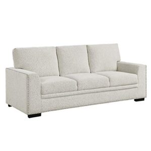 lexicon couch for living room, chenille sofa couch with solid wood frame and nailhead trim, modern couch, upholstered living room furniture, 3 seater couch, beige​