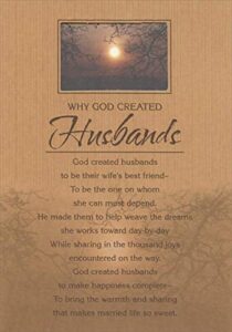 designer greetings why god created husbands die cut window religious birthday card