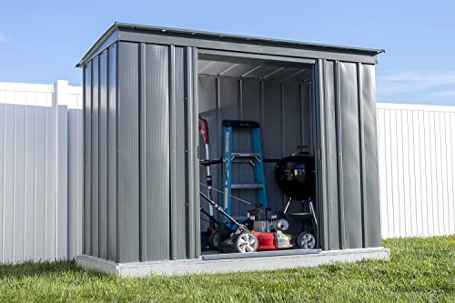 Arrow Classic Steel Storage Shed, 8x4, Charcoal