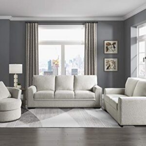 Lexicon Couch for Living Room, Chenille Sofa Couch with Solid Wood Frame and Nailhead Trim, Modern Couch, Upholstered Living Room Furniture, 3 Seater Couch, Beige​