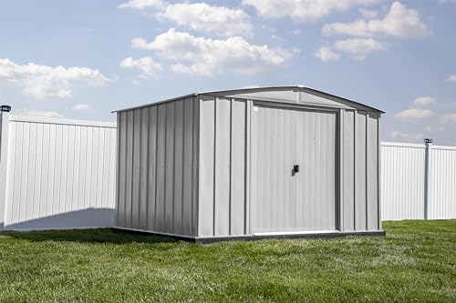 Arrow Classic Steel Storage Shed, 10x8, Flute Grey