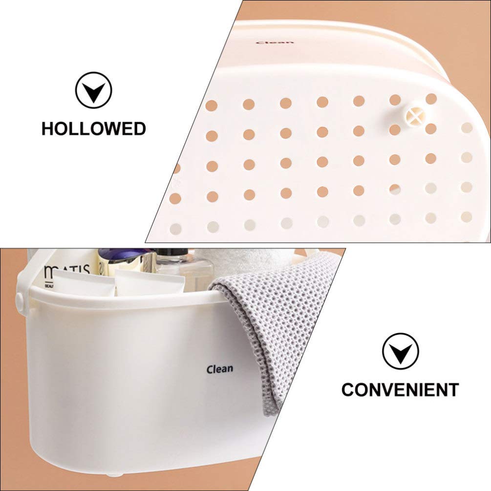 Cabilock 1pc Bath Basket Shampoo Tote Basket Wet Cloth Container Shower Storage Bin Portable Shampooer Bath Tote Fruit Containers Shower Basket Underwear Laundry Basket Pp Child White