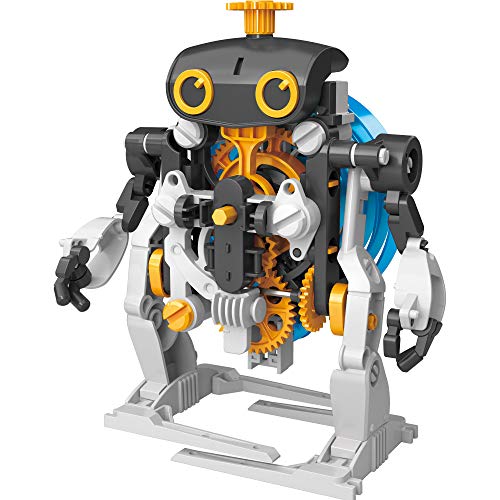 Thames & Kosmos SpringBots STEM Kit | Build 3 Spring-Powered| Race car, Walking Robot, Countdown Timer Powered by a Mainspring | Learn About Potential & Kinetic Energy, Gears & Springs, Black , 10 x 2.5 x 11 inches