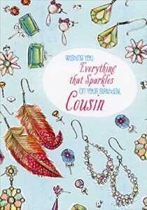 designer greetings everything that sparkles earings feminine birthday card for female cousin