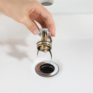 PARLOS Anti-Clogging Pop up Sink Drain Stopper with Overflow for Bathroom Sink Vessel, Chrome, 2104701