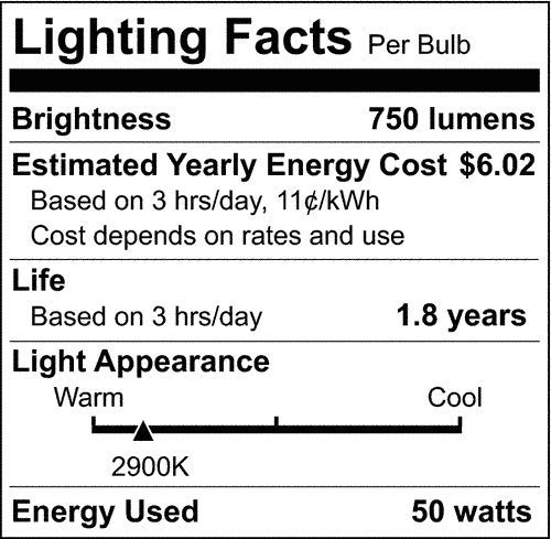 Satco S1981 Halogen Light Bulb, 120V, 50W, Clear Finish, Bayonet Double Contact Base, Dimmable, 2000 Hours Rated Life, BA15d ANSI Base, 750 Lumens, 2.94" MOL, 0.5" MOD, 2900K, Pack of 3