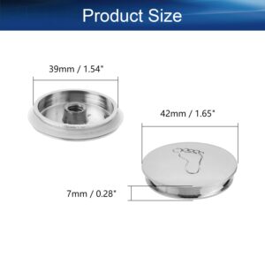 Yinpecly Metal Basin Sink Drain Stopper Zinc Alloy with Rubber 1.65 Diameter Silver Pop Up Push Button Drain Plug Anti-Clogging for Bathtub and Bathroom Kitchen Sink 2pcs