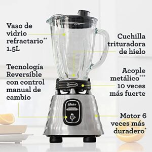 Classic blender Oster reversible chrome glass jar BLSTBESTE013