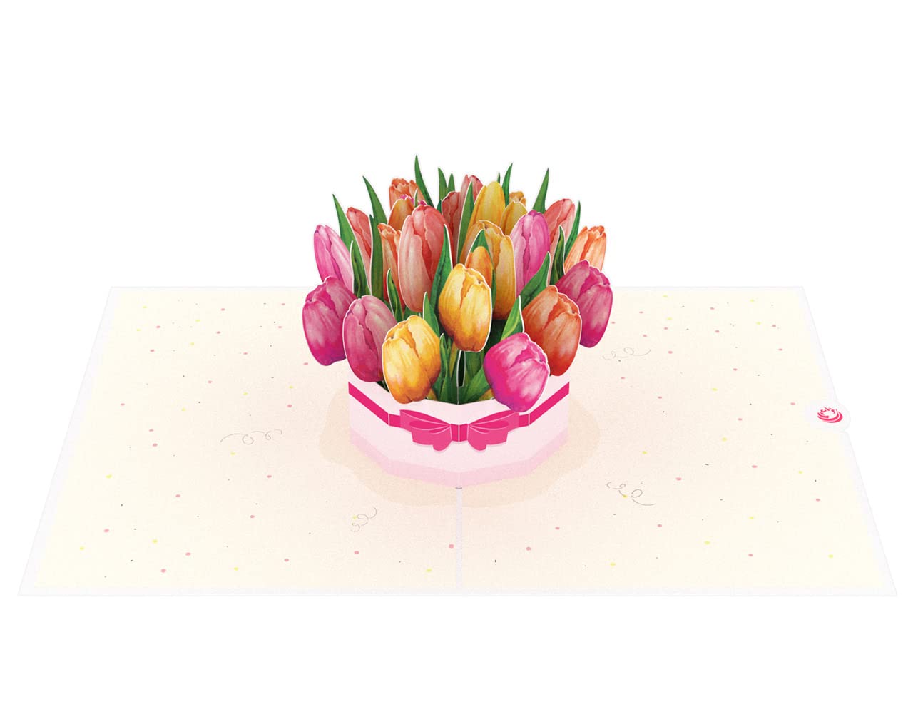 UNIPOP Tulips Bouquet Pop Up Card, Anniversary Card for Wife, Valentine Day Card for Her & Daughter, Happy Mothers Day Card, Thank You Card, Flower 3D Card