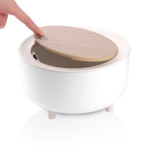 maltose mini trash can for desk cute tiny trash can with lid press-type desktop trash can for office and makeup tabletop