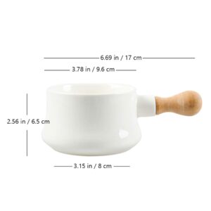 DOITOOL Mini Butter Warmer Milk Pot Milk Pan Enamel Saucepan Butter Warmer Ceramic Nonstick Butter Warmer Cooking Pot Boiler Pot Heating Stew Pot Cookware for Food Chocolate Melting 380ML