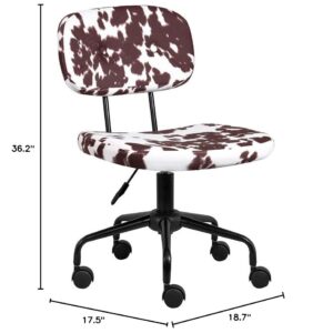 GIA Ayrshire Cow Pattern Without Arms Chair, White and Brown