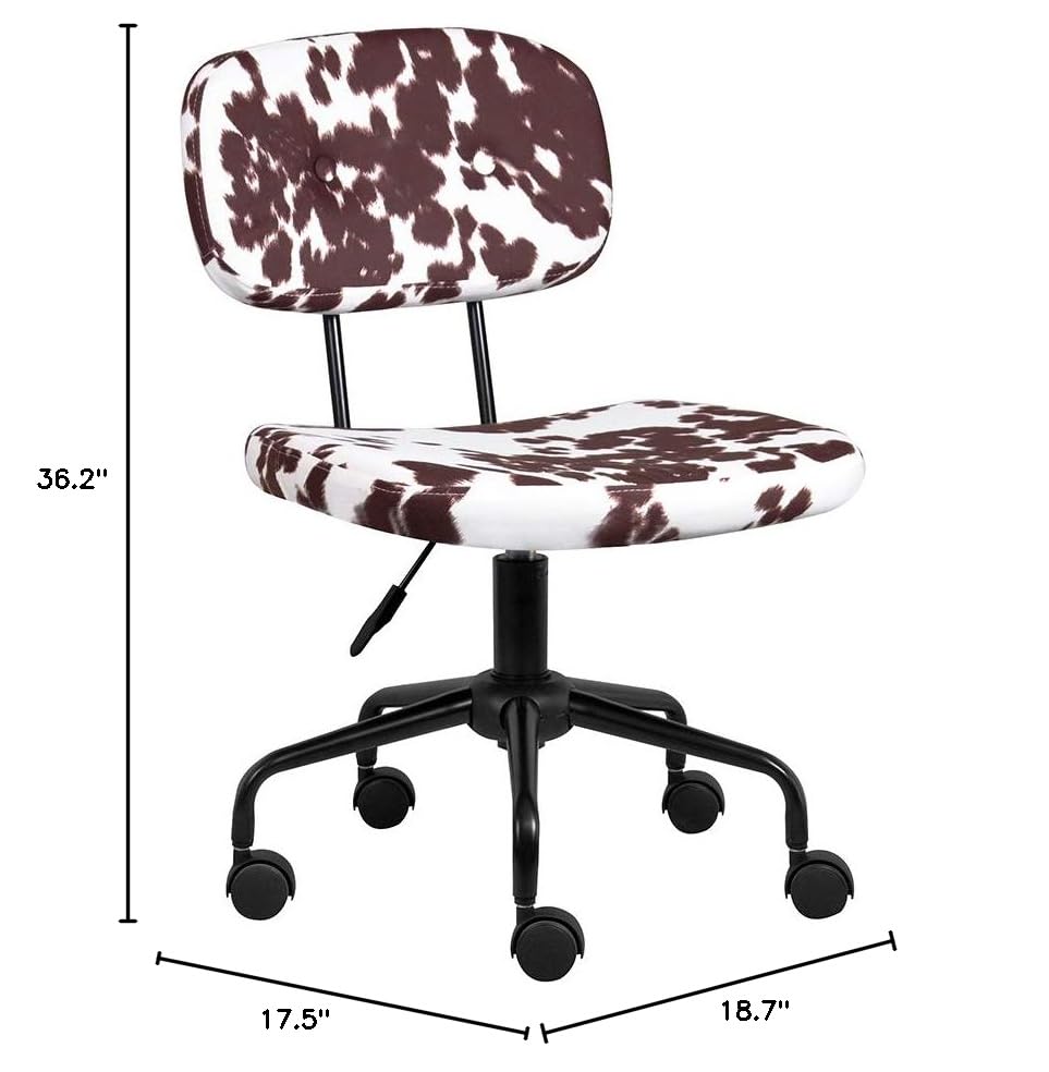 GIA Ayrshire Cow Pattern Without Arms Chair, White and Brown